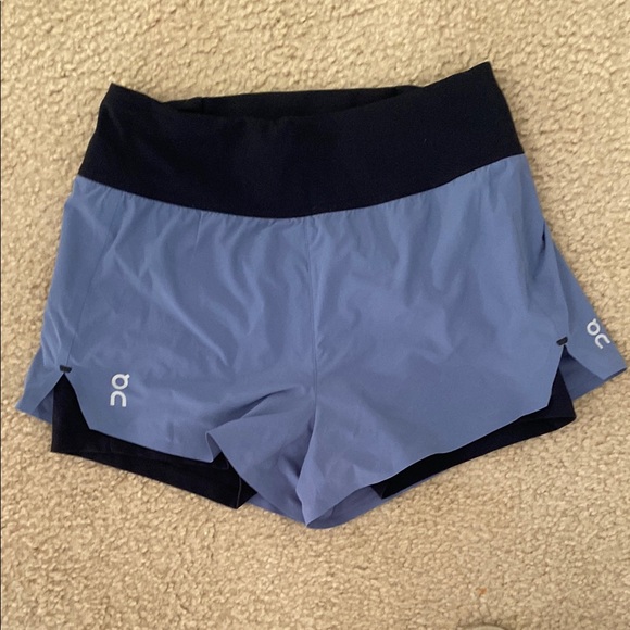 On Running | Shorts | On Running Blue And Black Athletic Shorts | Poshmark
